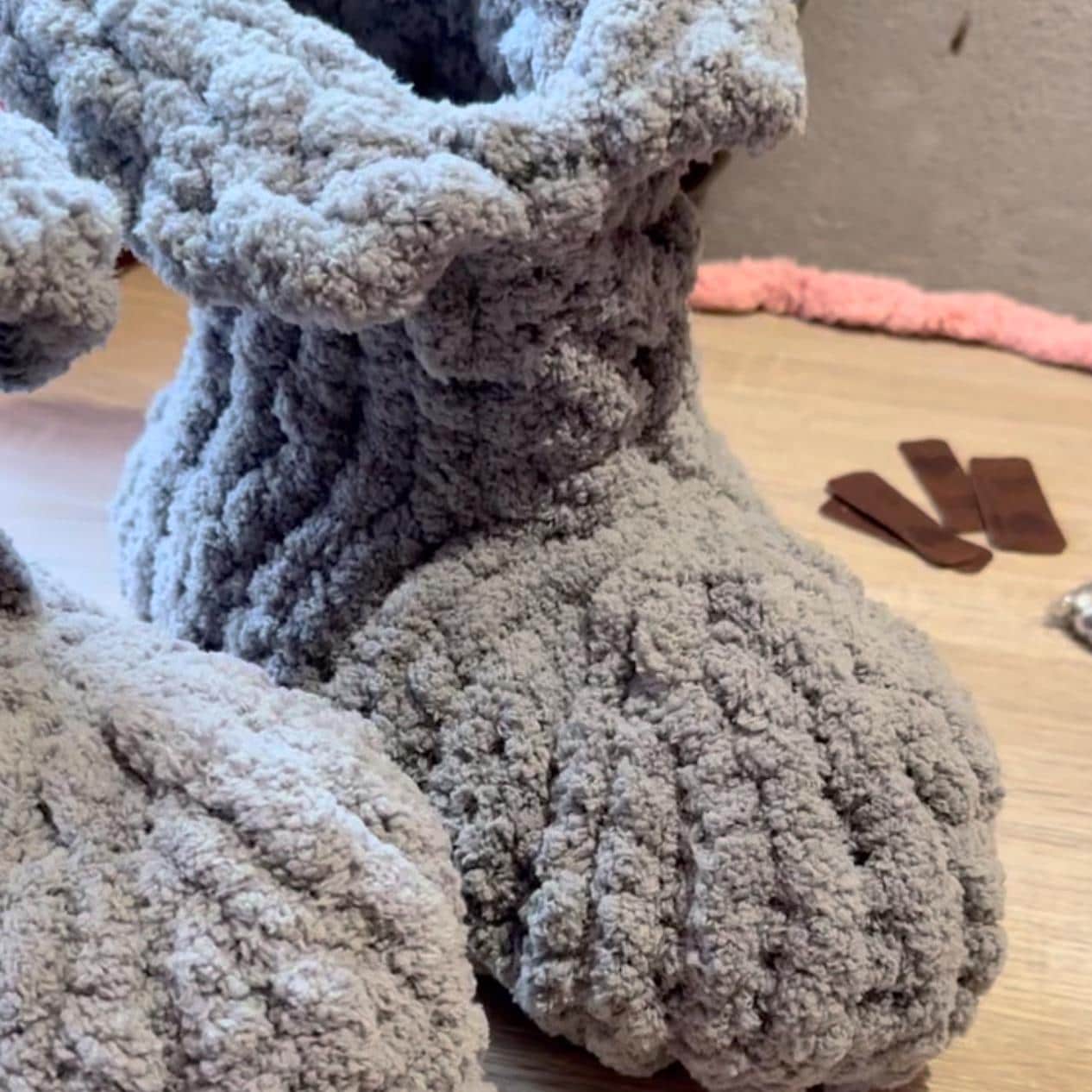 Chunky Knit Chenille Slipper Socks: Fluffy Cozy Home Boots - Etsy