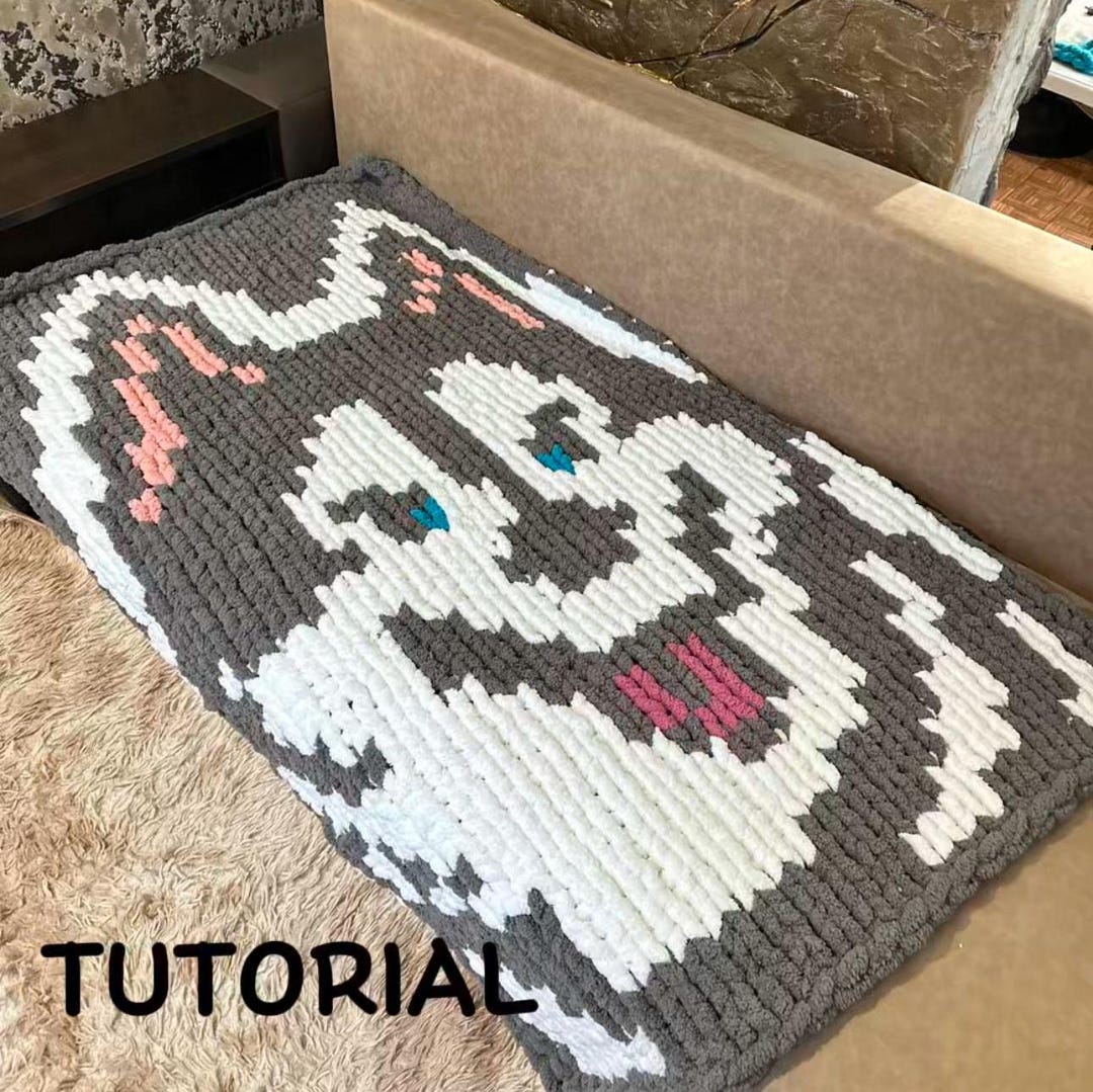Chunky Husky Blanket Knitting Pattern. Instructions for Knitting a ...