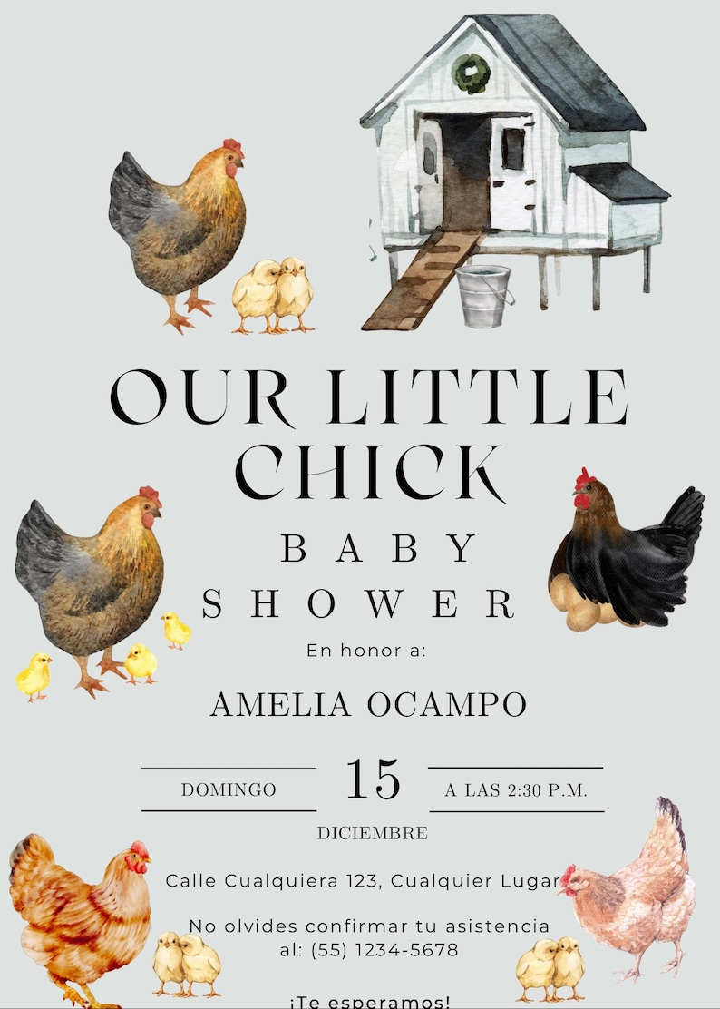 Farm Baby Shower Invitation Chickens and Chicks| Barnyard Theme ...