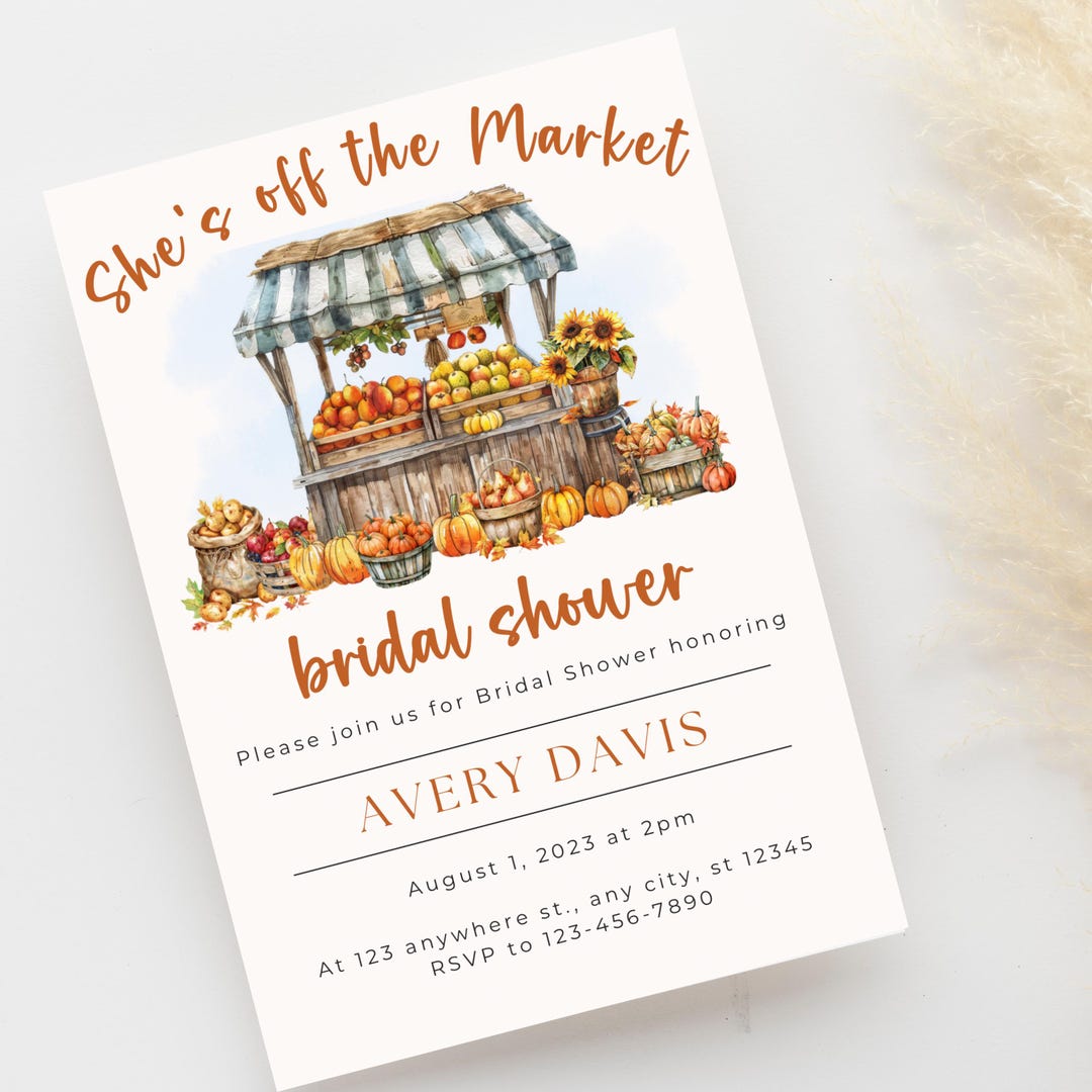 Fall Farmers Market Bridal Shower Invitation (printable) - Etsy