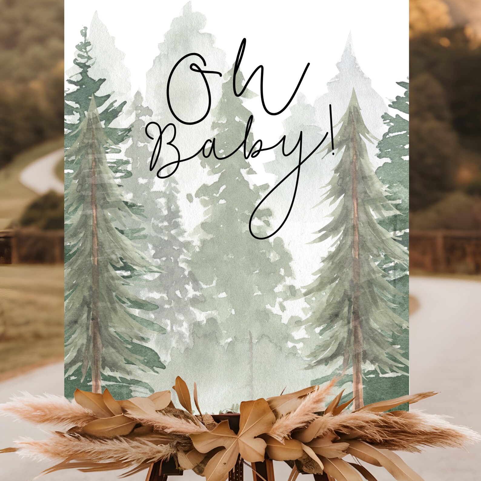 Woodland Baby Shower Background| Forest Animal Theme | Rustic | Neutral ...