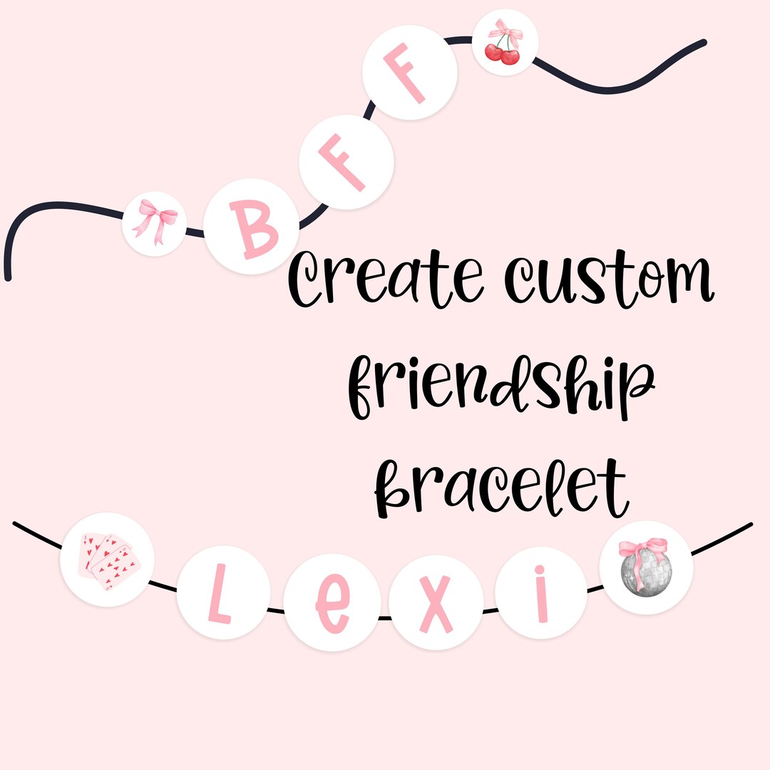 Friendship Bead Bracelet SVG, Alphabet Bead, Doodle Letters, Doodle ...
