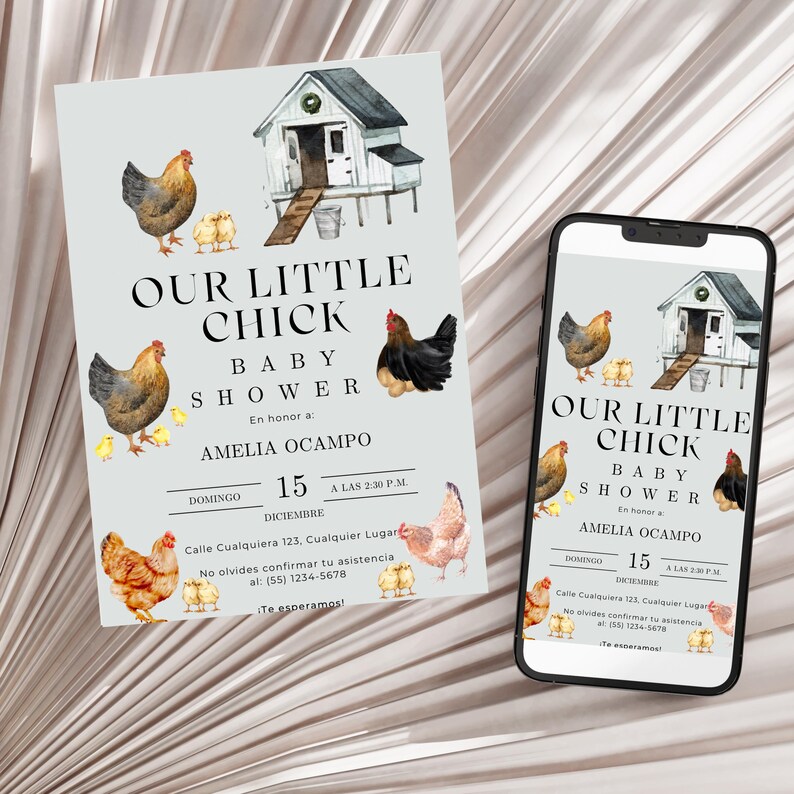 Farm Baby Shower Invitation Chickens and Chicks| Barnyard Theme ...