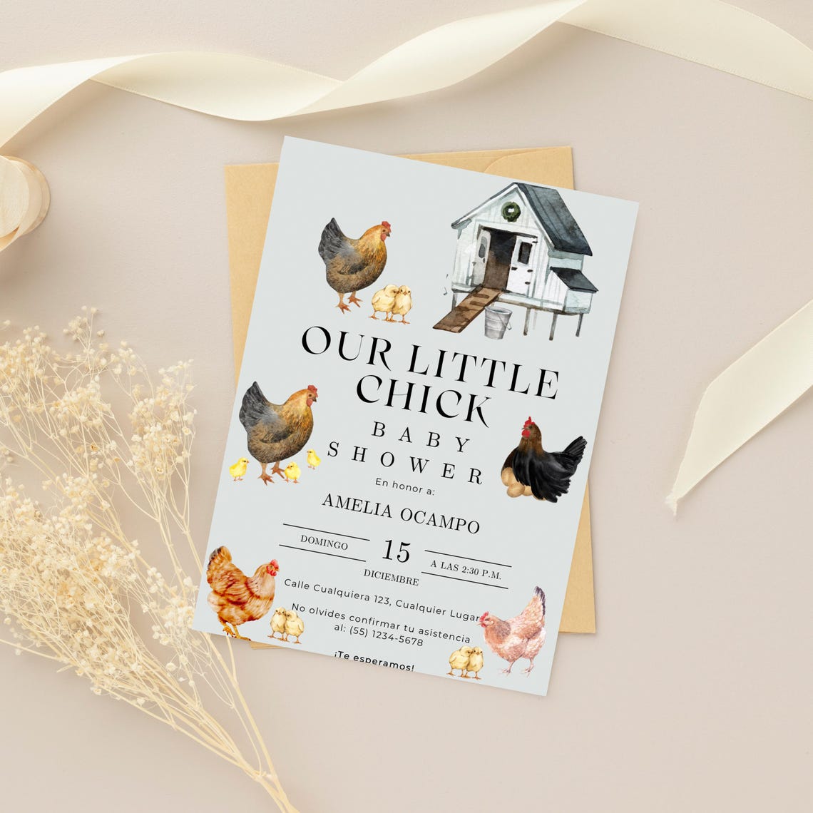 Farm Baby Shower Invitation Chickens and Chicks| Barnyard Theme ...