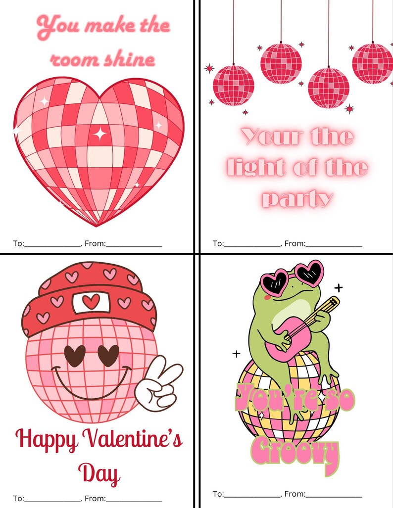 Retro Valentine’s Day Cards for Kids | Unique Classroom Valentine ...