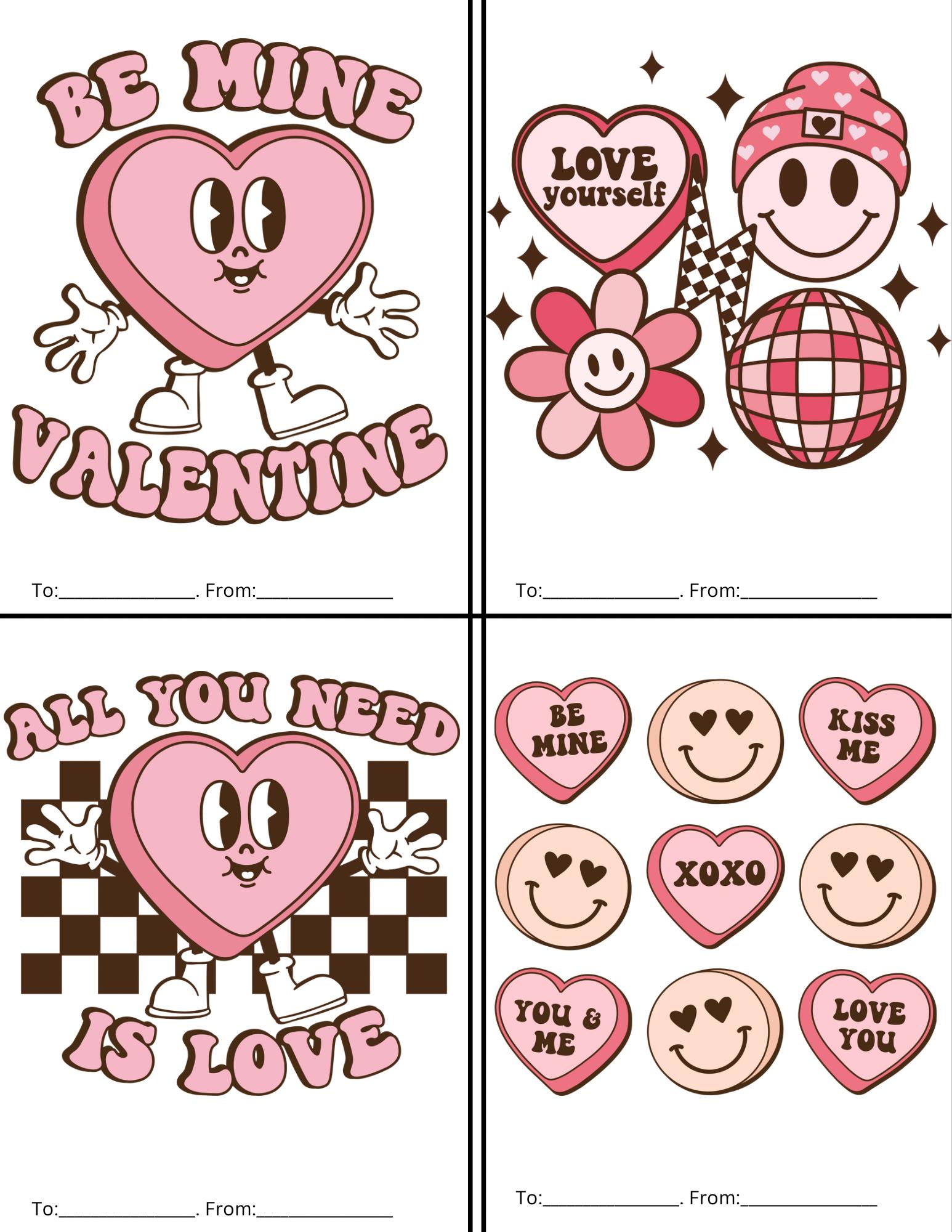 Retro Valentine’s Day Cards for Kids | Unique Classroom Valentine ...