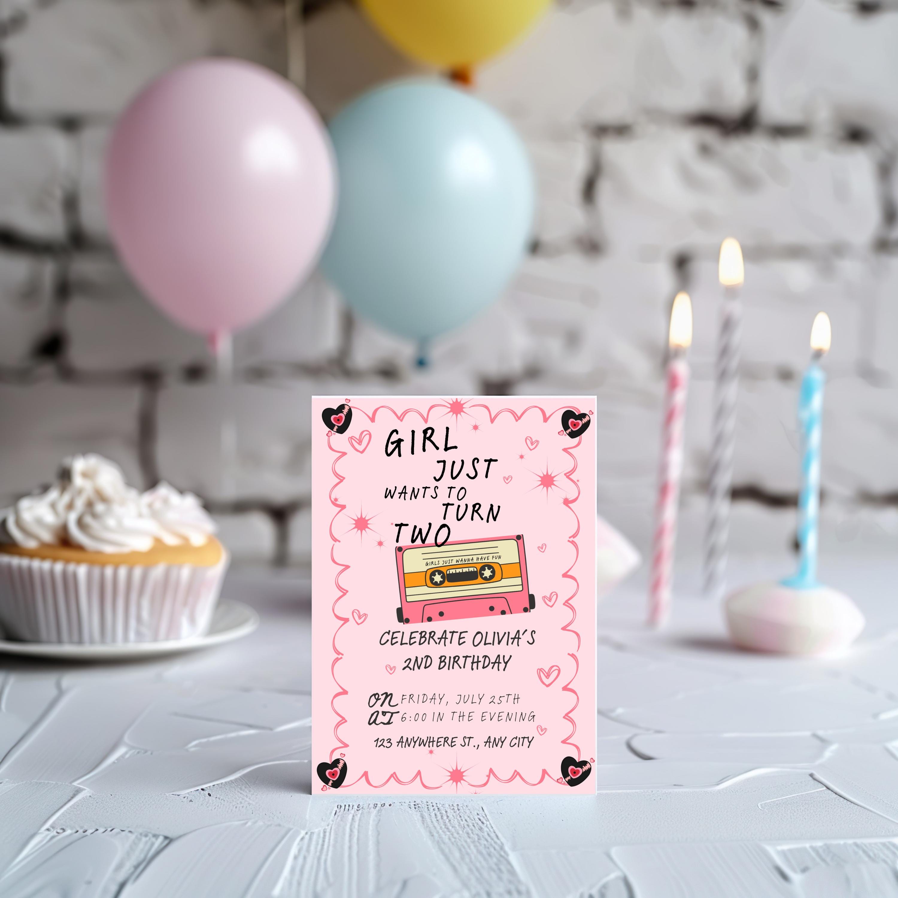 Girls Just Wanna Have Fun Birthday Invitation Birthday Party Invitation ...