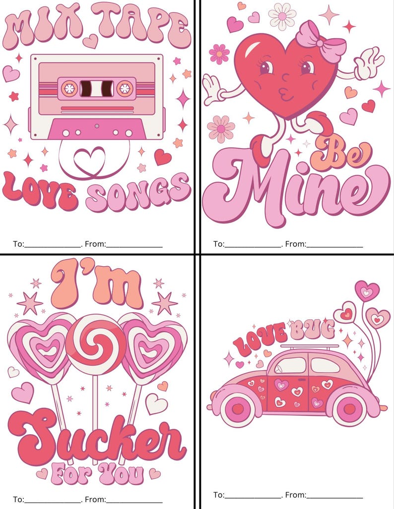 Retro Valentine’s Day Cards for Kids | Unique Classroom Valentine ...