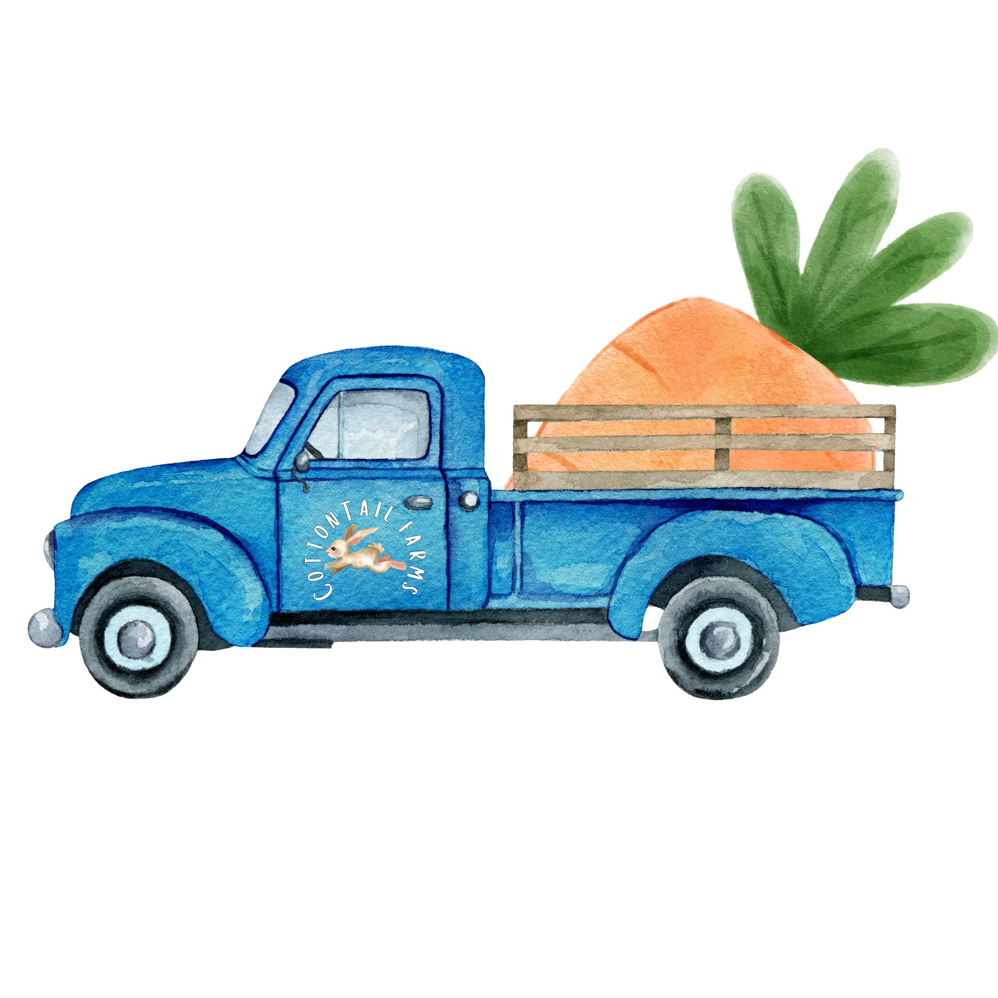 Easter Bunny Blue Truck Digital Download PNG - Etsy
