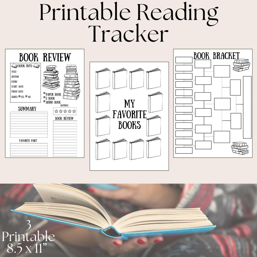 Printable Book Review, Favorite Books List & Book Bracket Template | 8 ...