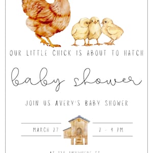 Our Little Chick Printable Baby Shower Invitation Digital Download ...