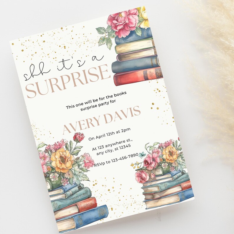 This One is for the Books Birthday Party Invitation | Editable in Canva ...