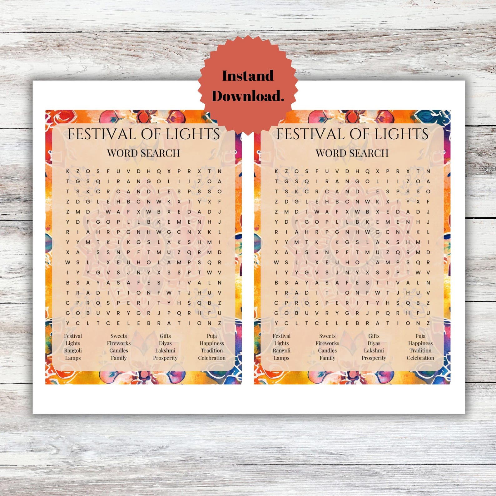 Diwali Word Search Puzzle Printable | Fun Educational Game | Festival ...