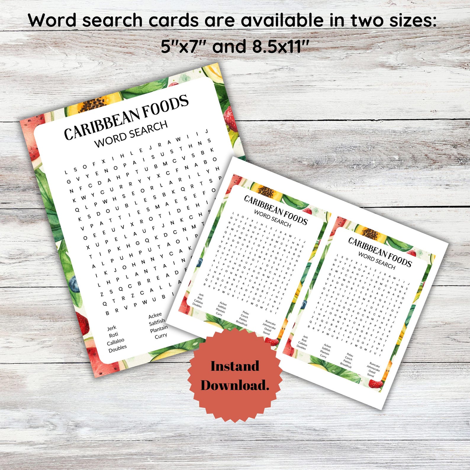 Caribbean Foods Word Search Puzzle Printable | Fun Educational Game ...