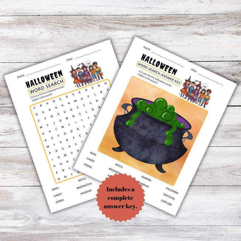 Halloween Word Search Puzzle Printable | Fun Educational Game ...