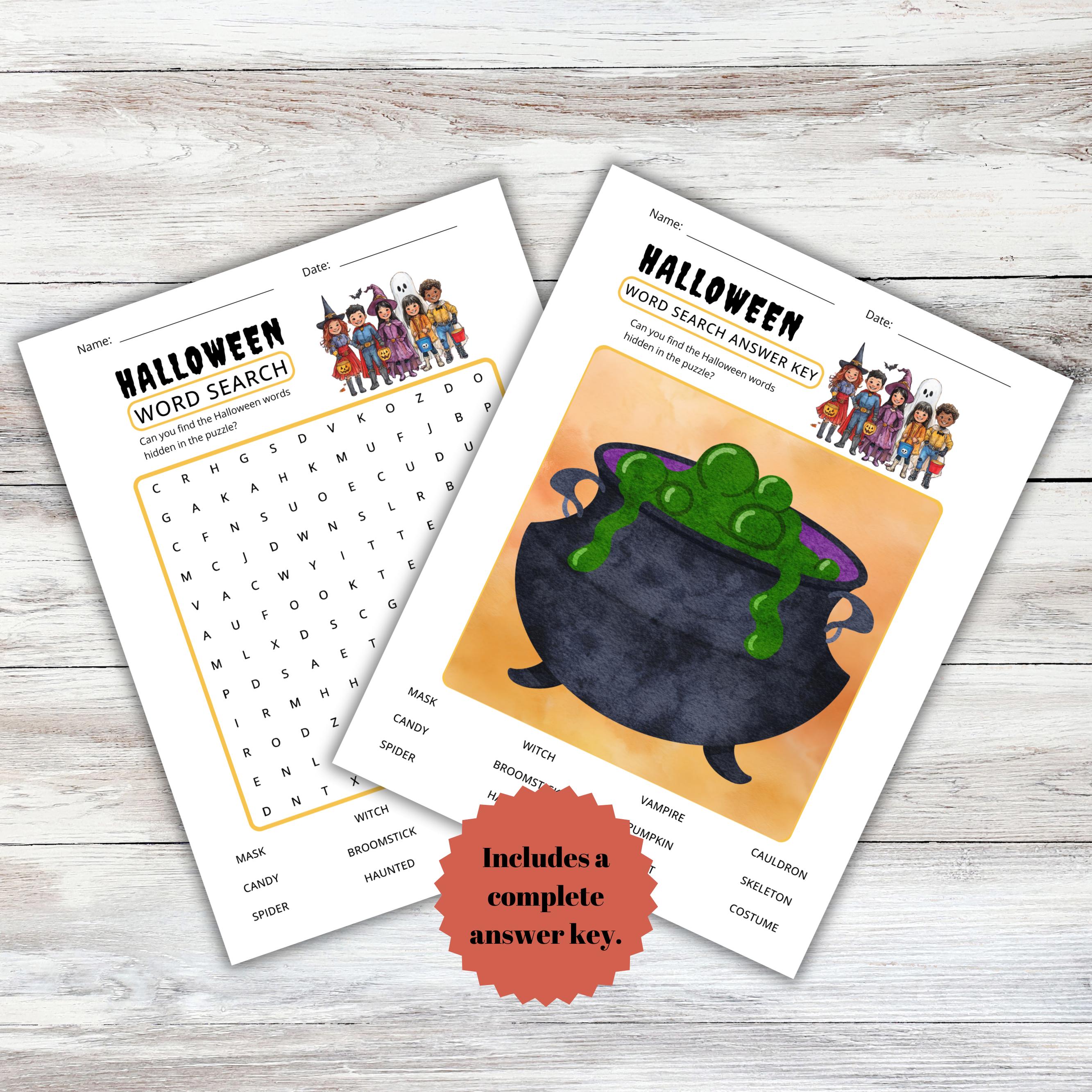 Halloween Word Search Puzzle Printable | Fun Educational Game ...