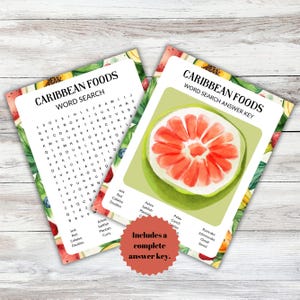 Caribbean Foods Word Search Puzzle Printable | Fun Educational Game ...