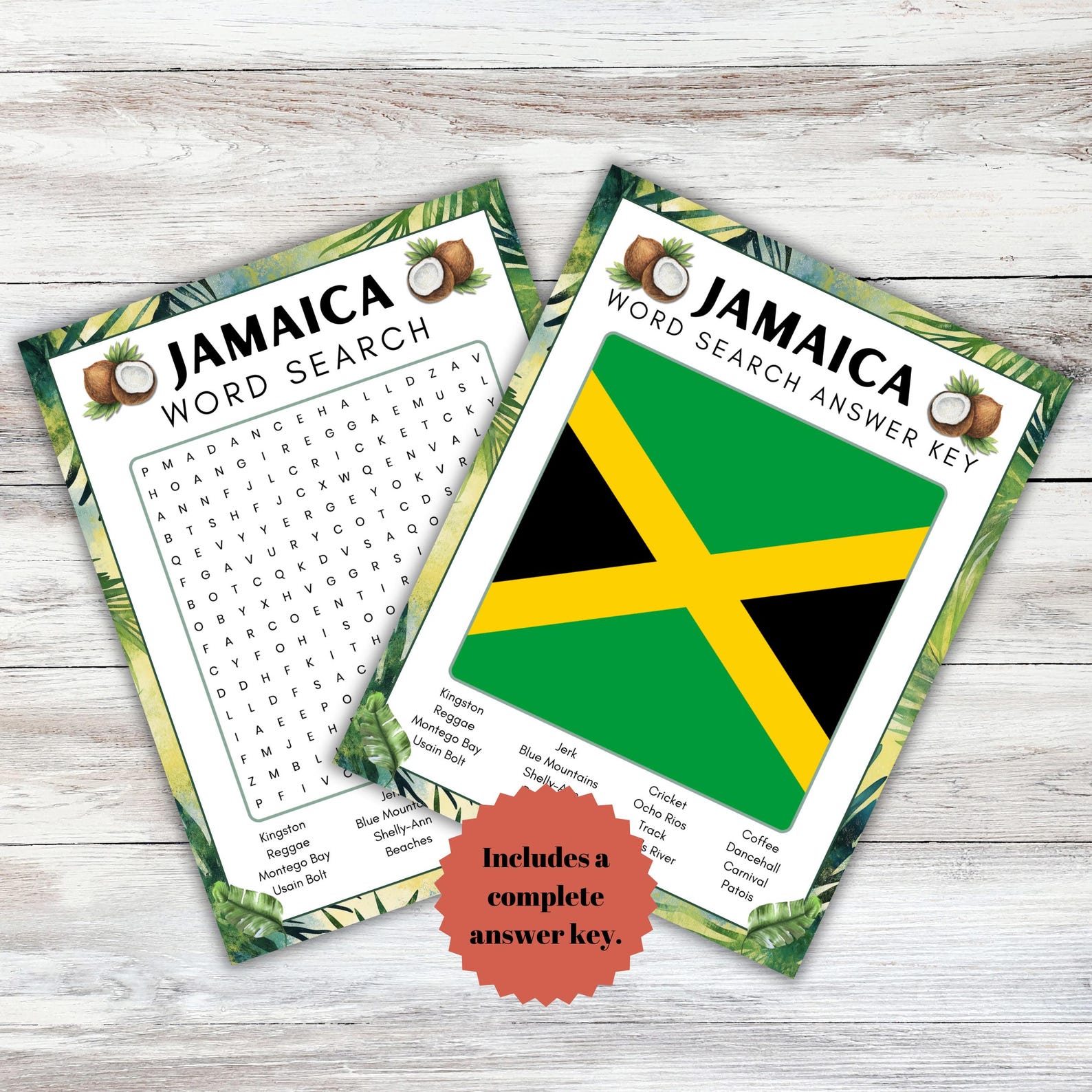 Jamaica Word Search Puzzle Printable | Fun Educational Game | Cultural ...