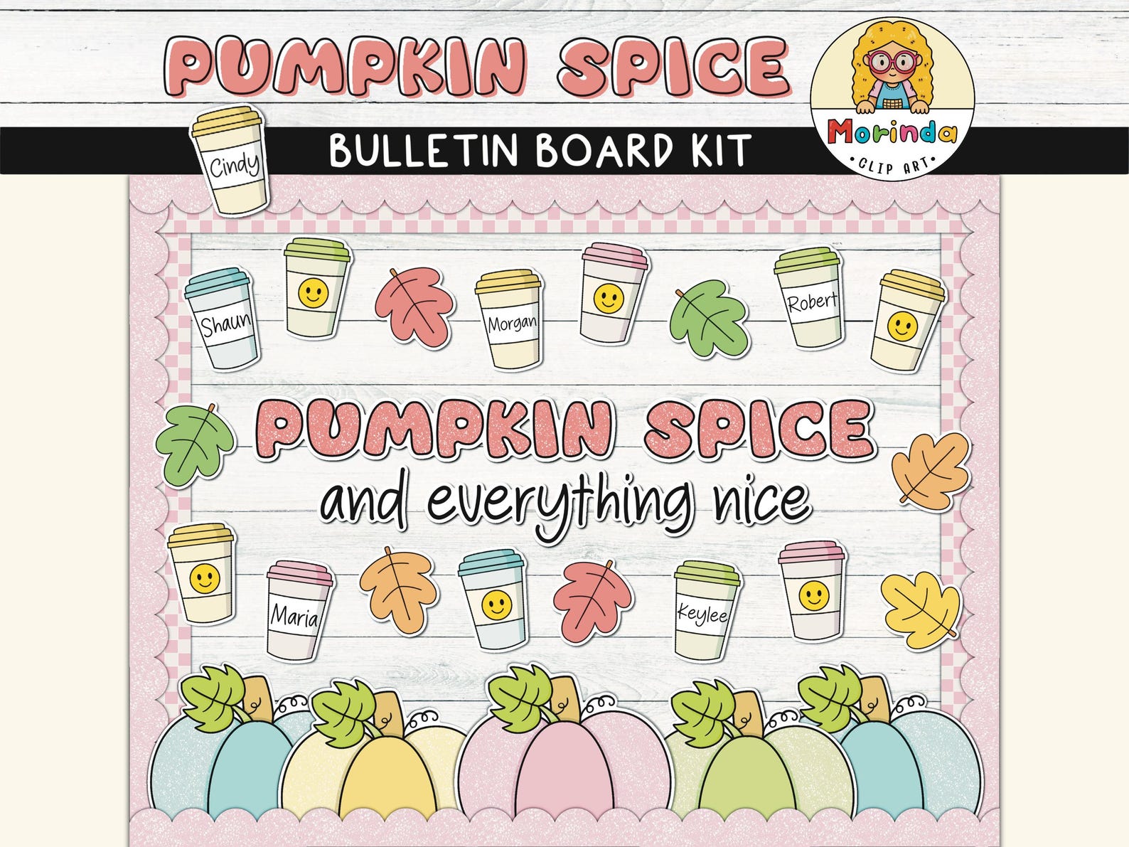 Fall Bulletin Board Printable Pumpkin Spice Door Classroom Decor ...