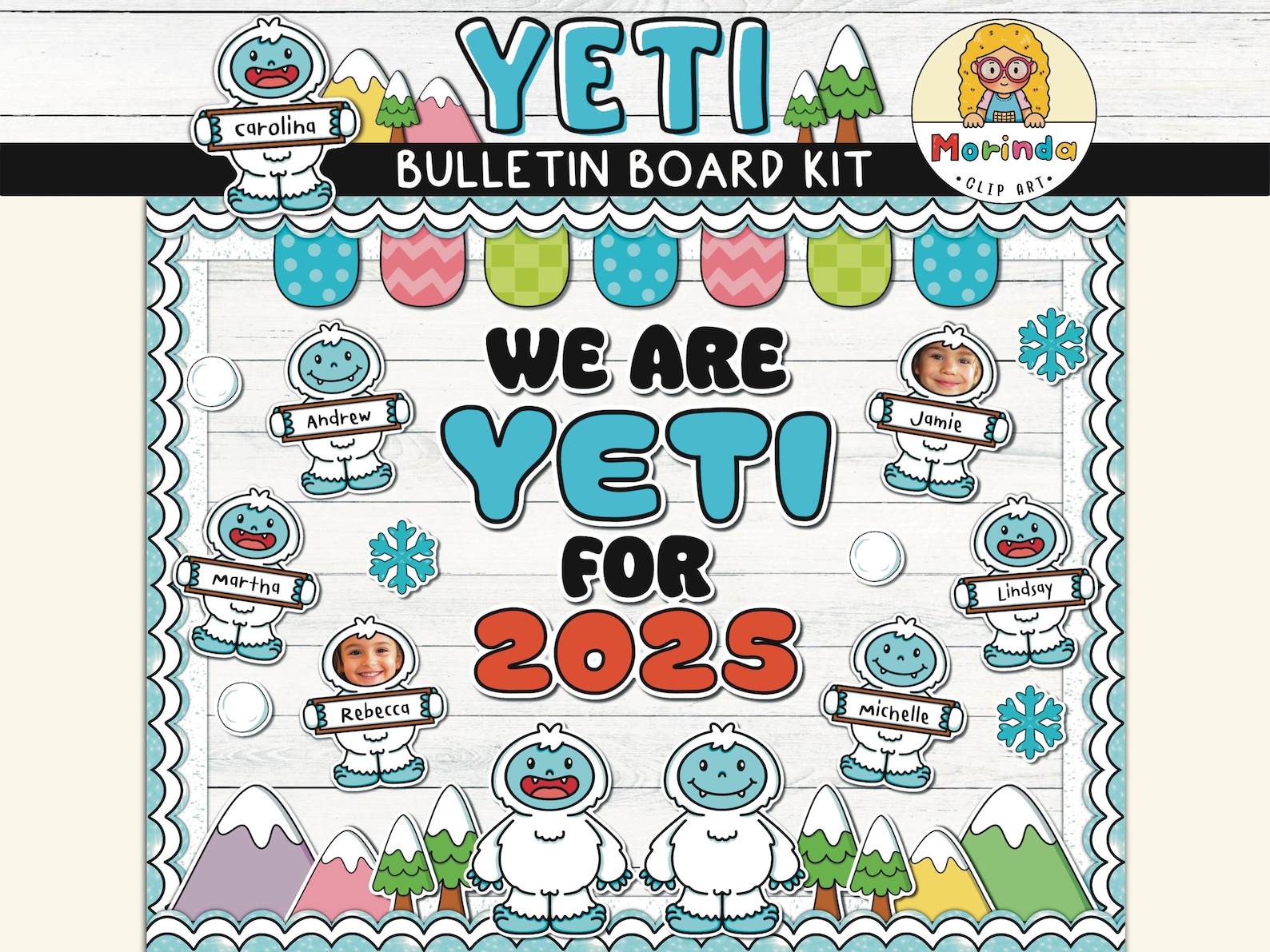 Yeti New Year Bulletin Board Printable Happy New Year 2025 Bulletin ...