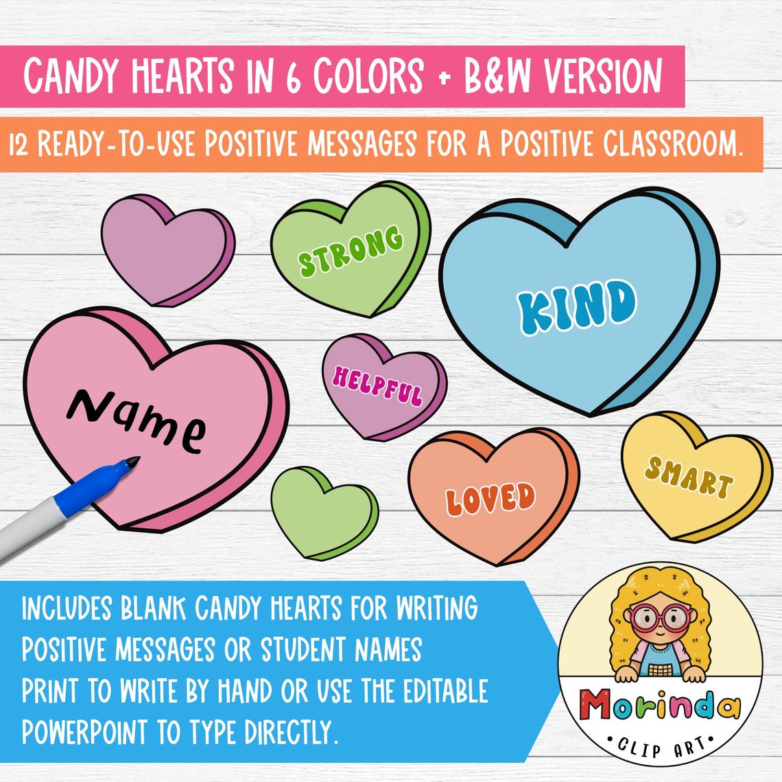 Valentine's Day Bulletin Board Printable | Candy Hearts | Sweethearts ...