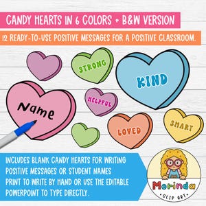 Valentine's Day Bulletin Board Printable | Candy Hearts | Sweethearts ...