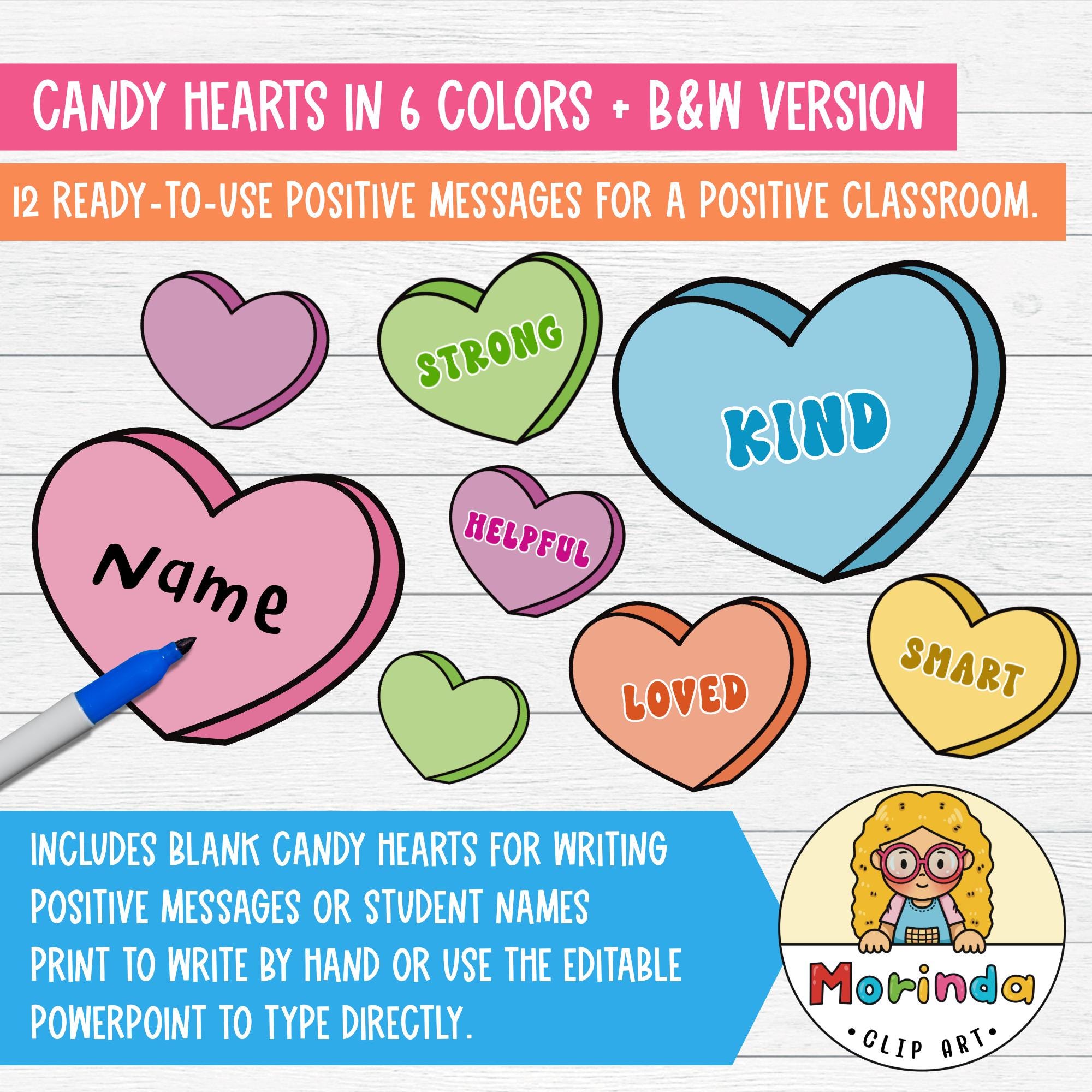Valentine's Day Bulletin Board Printable | Candy Hearts | Sweethearts ...