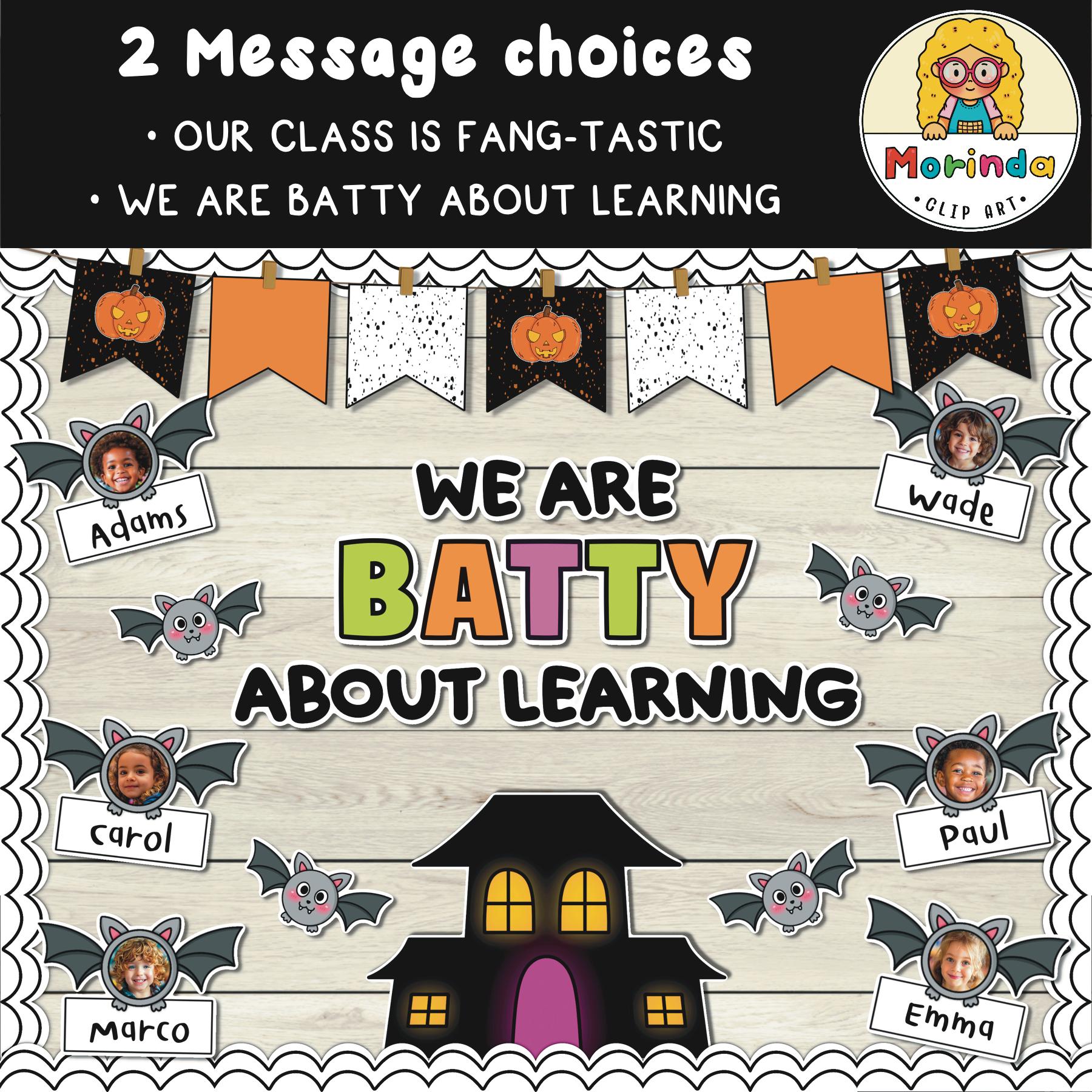 Halloween Bulletin Board Printable | Fang-tastic | Bat | Fall | Door ...