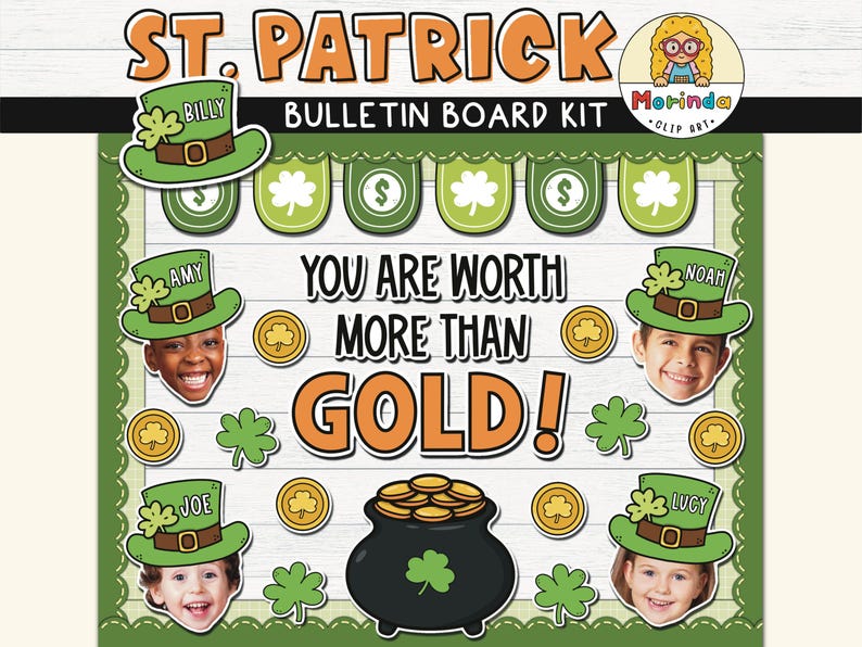 Leprechaun Bulletin Board Kit, St. Patrick's Day, Pot of Gold, March ...