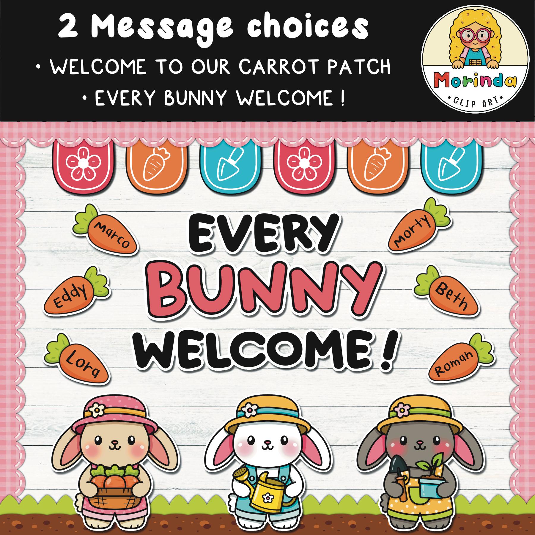 Bunny Spring Bulletin Board Printable | Carrot | Rabbit | Easter ...