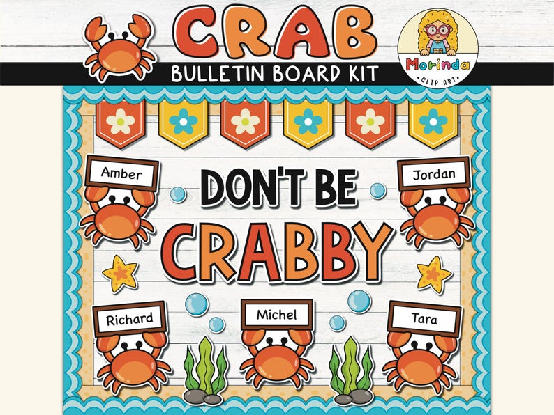 Summer Bulletin Board Printable | Back to School Bulletin Board | Crab ...