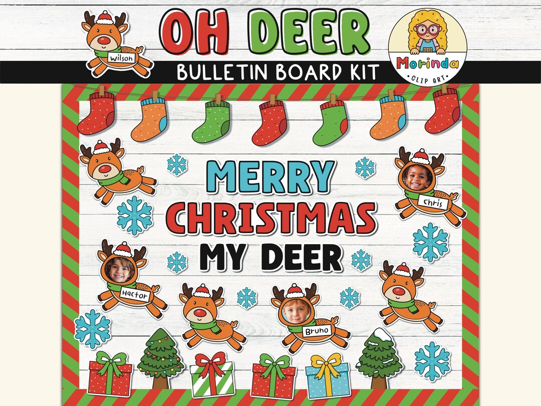 Merry Christmas Bulletin Board Printable | Reindeer | Deer | Winter ...