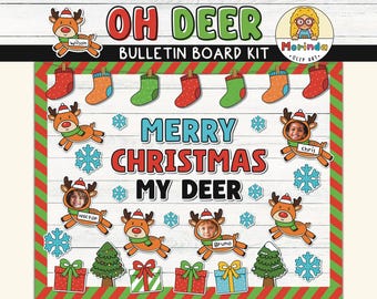 Winter Bulletin Board Printable | Reindeer Bulletin Board | Christmas ...