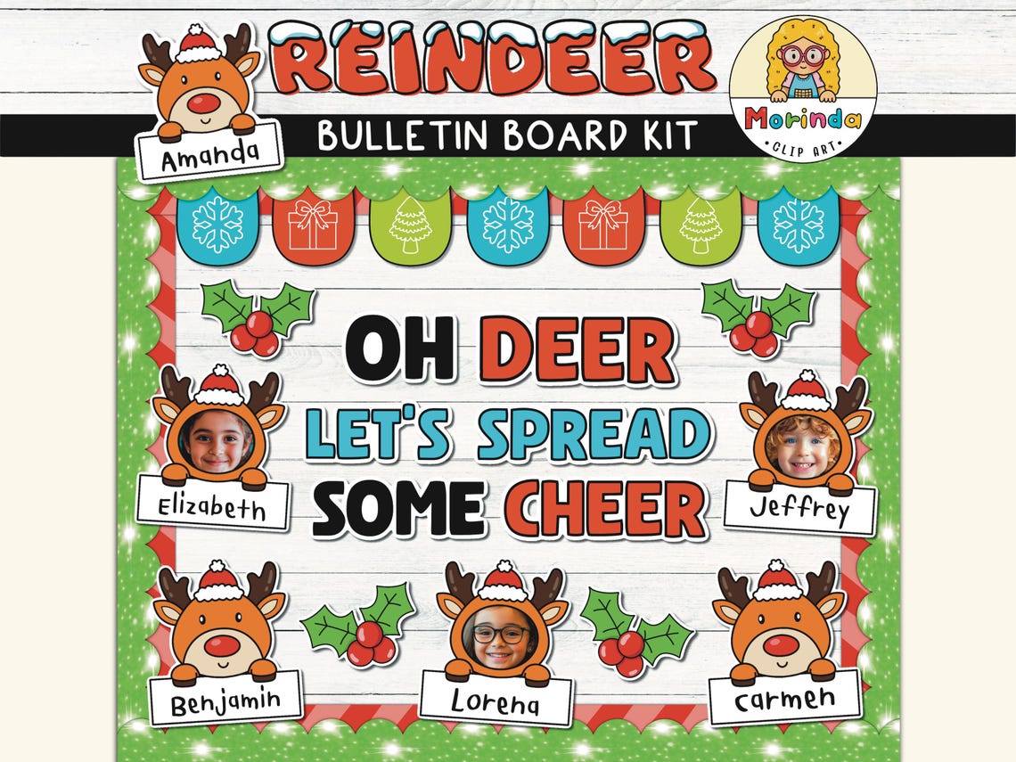 Winter Bulletin Board Printable | Reindeer Bulletin Board | Christmas ...
