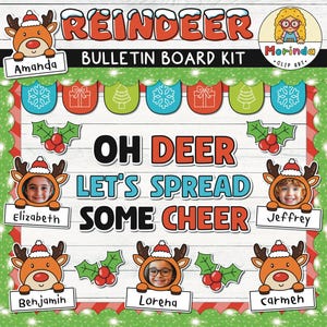 Winter Bulletin Board Printable | Reindeer Bulletin Board | Christmas ...
