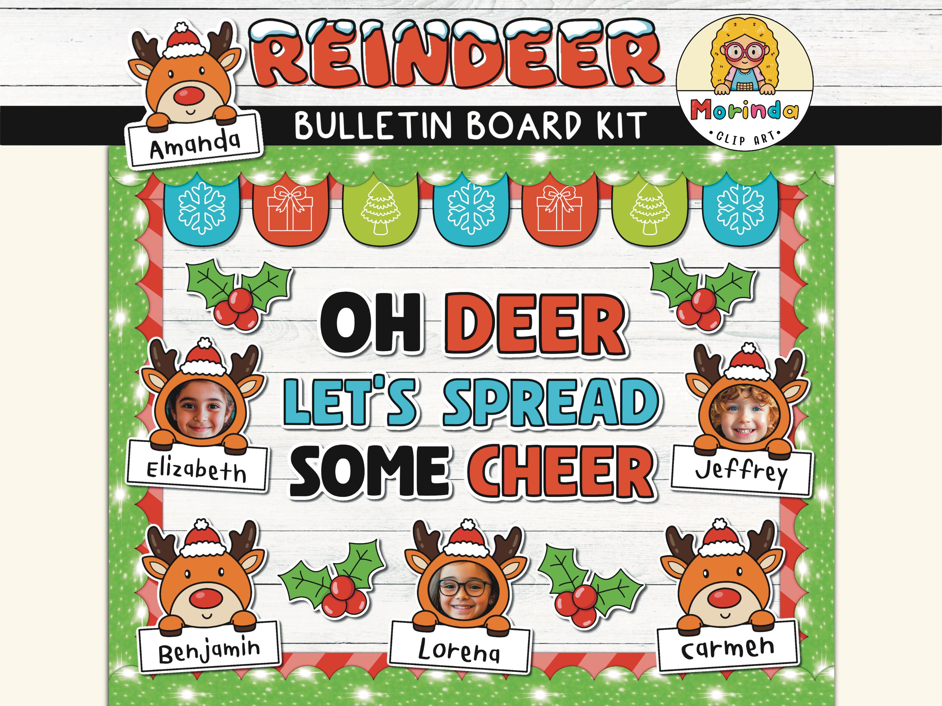 Winter Bulletin Board Printable | Reindeer Bulletin Board | Christmas ...