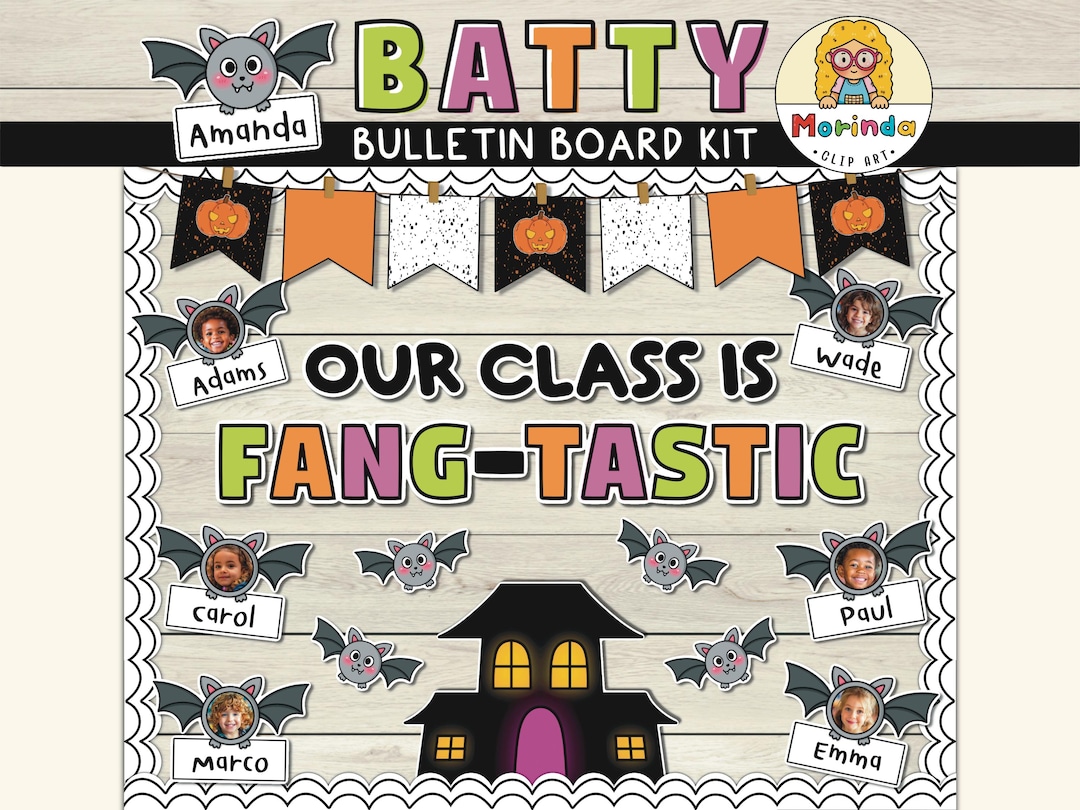 Halloween Bulletin Board Printable | Fang-tastic | Bat | Fall | Door ...