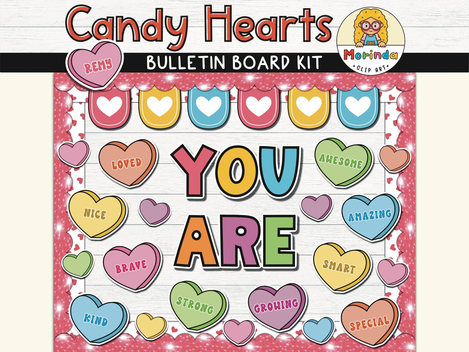 Valentine's Day Bulletin Board Printable | Candy Hearts | Sweethearts ...
