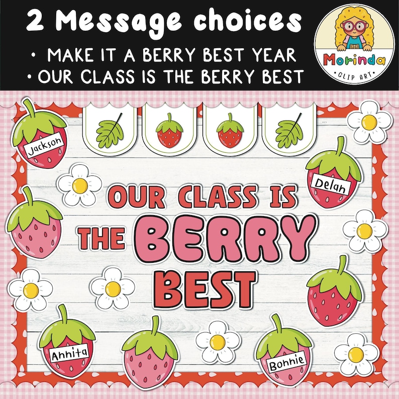 Strawberry Bulletin Board Printable | Berry | Back to School | Spring ...