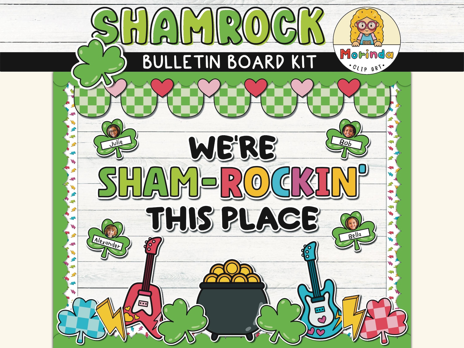 Shamrock Bulletin Board Printable | St. Patrick's Day | Pot of Gold ...