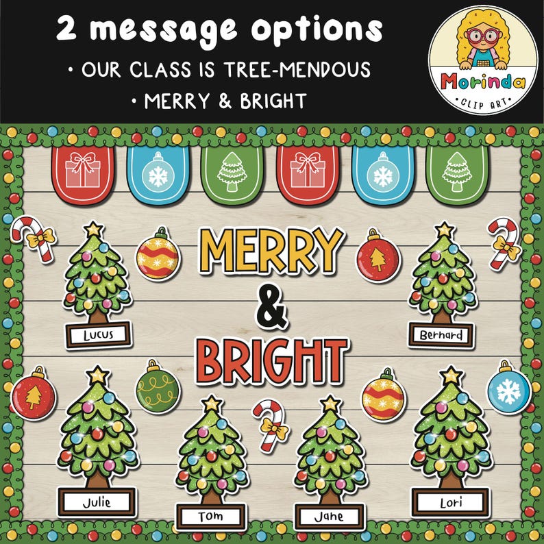 Christmas Tree Bulletin Board | Merry and Bright | Winter | December ...