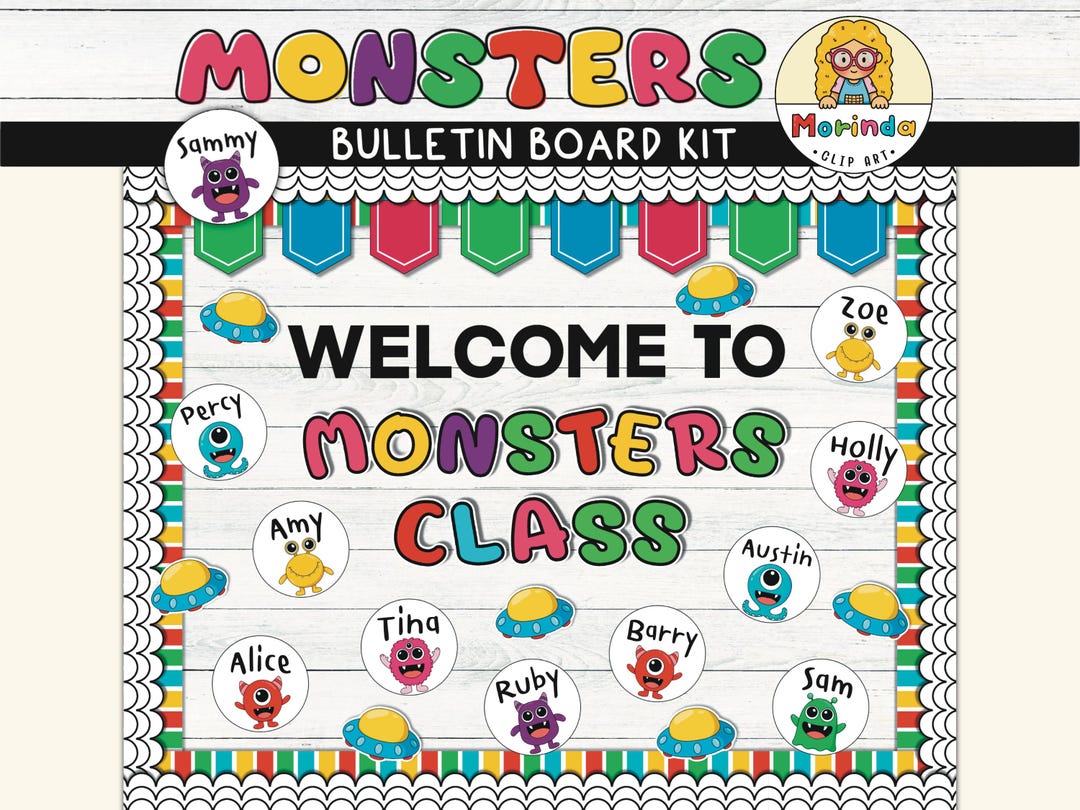 Welcome Back to School Bulletin Board Printable | Monster Bulletin ...