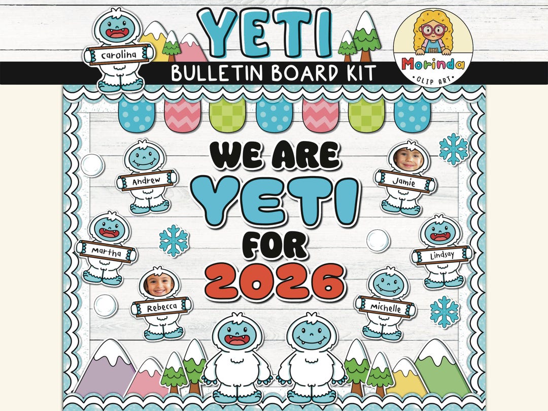 Yeti Happy New Year 2026 Bulletin Board Printable | January | Classroom ...