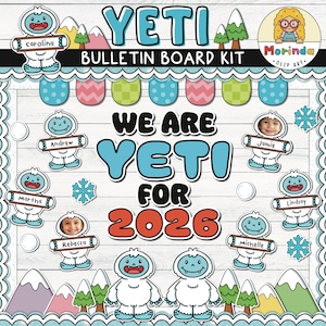 Yeti Happy New Year 2026 Bulletin Board Printable | January | Classroom ...