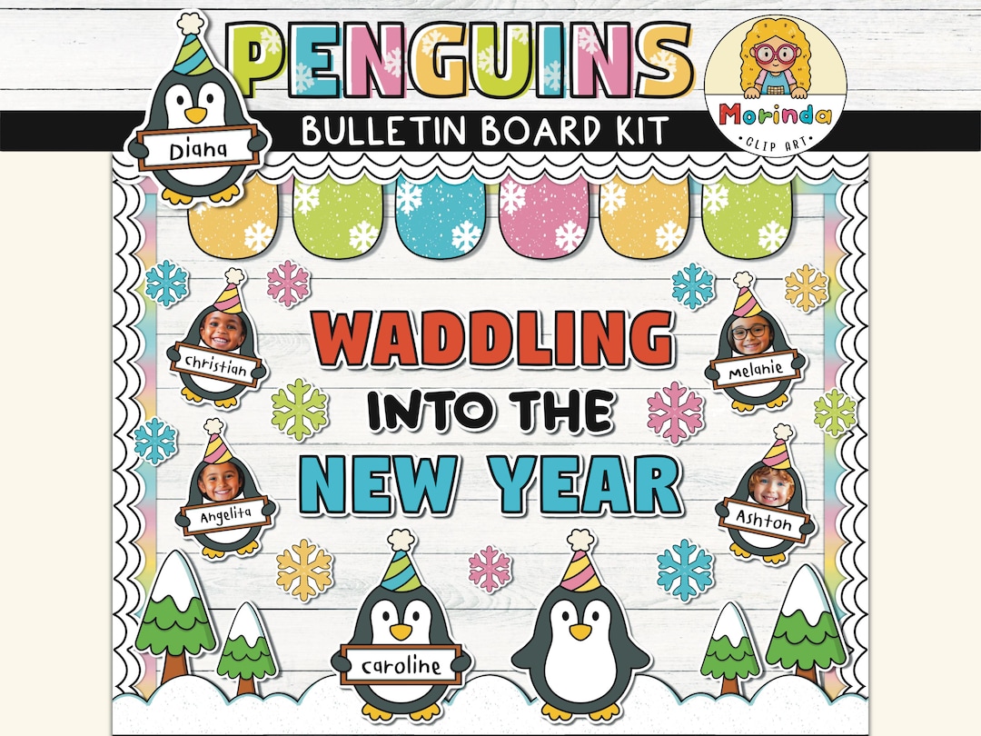 New Year Bulletin Board Printable | Penguin | Waddling Into the New ...