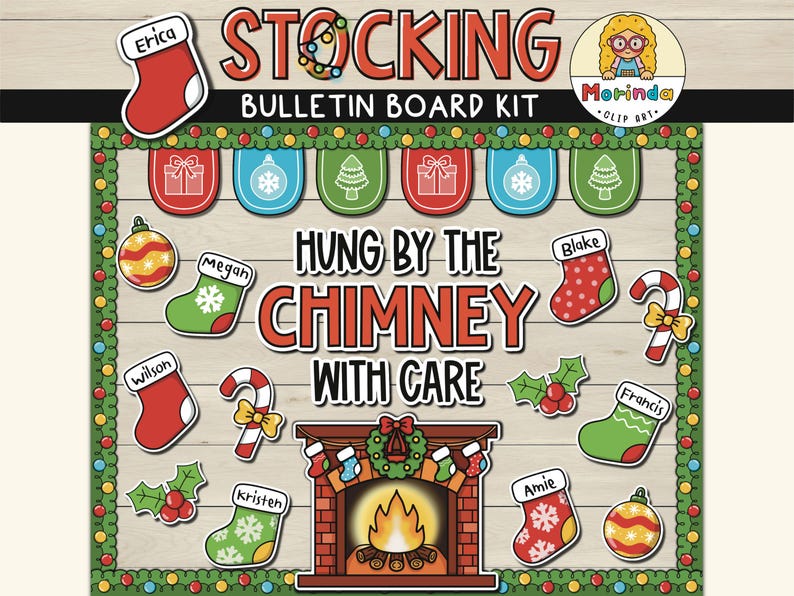Winter Bulletin Board Printable | Christmas Stocking | Chimney ...