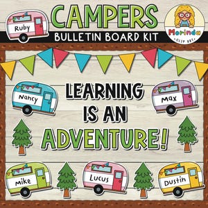 Campers Bulletin Board Printable | Camping Bulletin Board | Adventure ...
