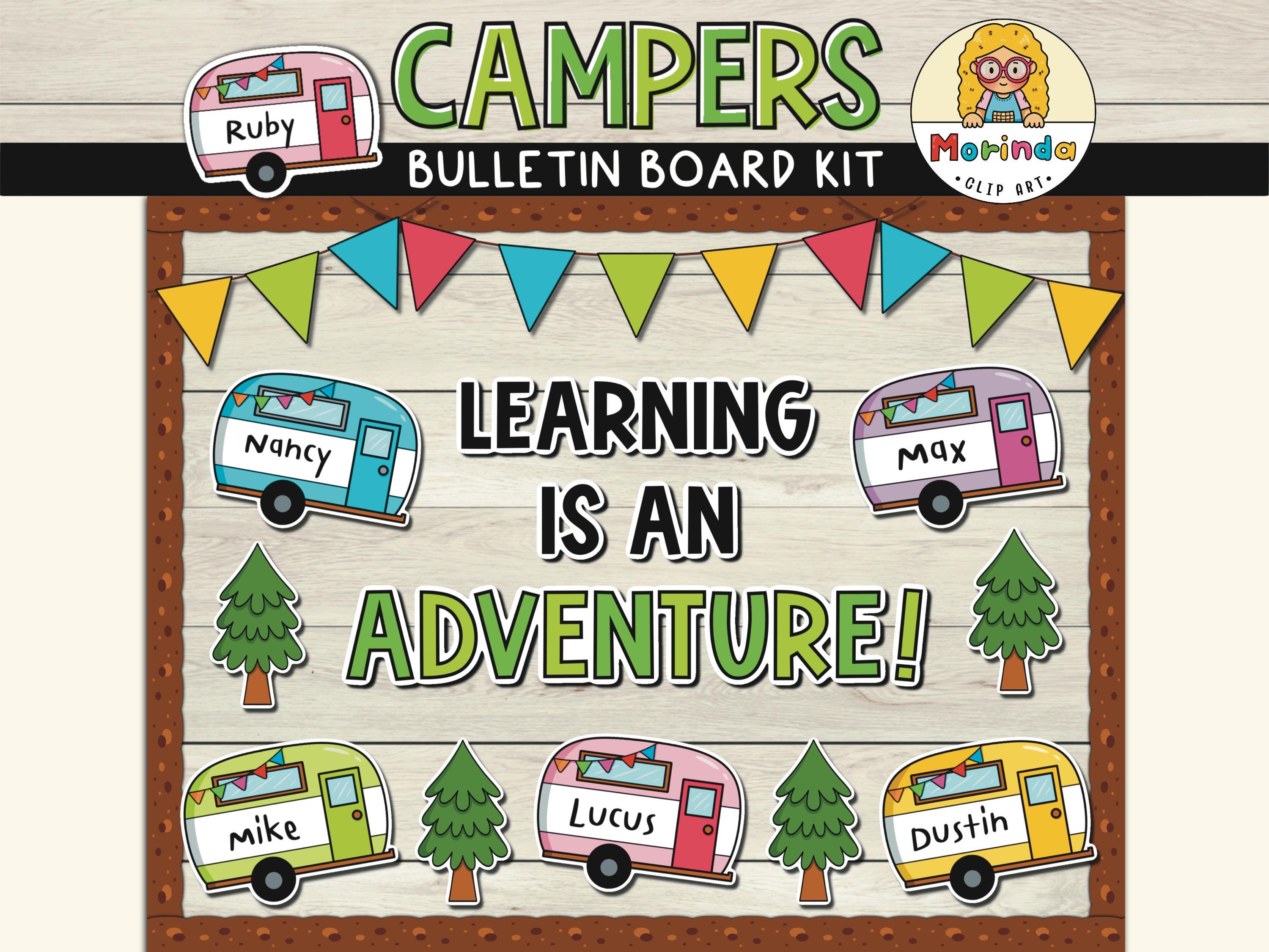 Campers Bulletin Board Printable | Camping Bulletin Board | Adventure ...