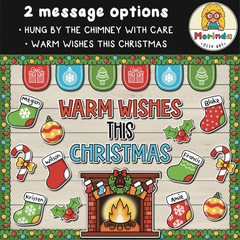 Winter Bulletin Board Printable | Christmas Stocking | Chimney ...