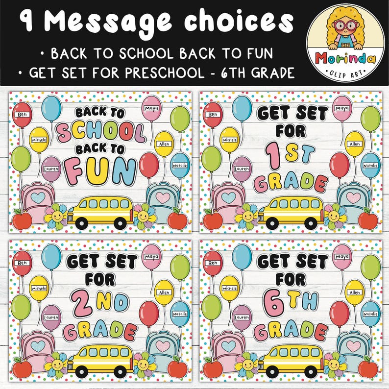 Welcome Back to School Bulletin Board Printable | Balloon Bulletin ...